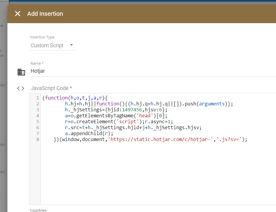 Adding Hotjar Analytic Tracking